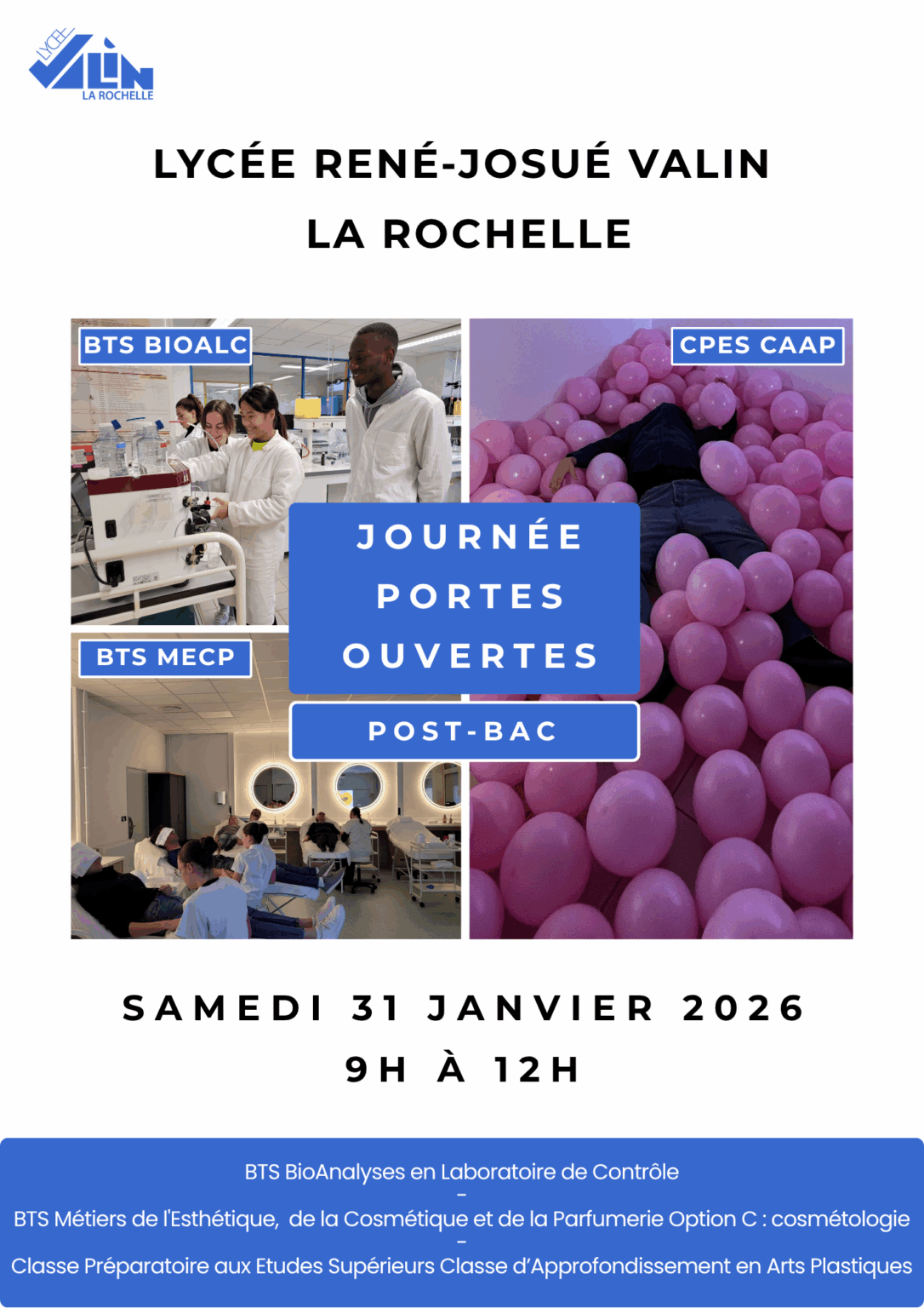 JPO Post-bac : BTS BIOALC /BTS MECP/ CPES CAAP – Lycée René-Josué VALIN